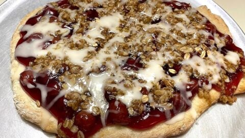 Cherry Streusel Dessert Pizza
