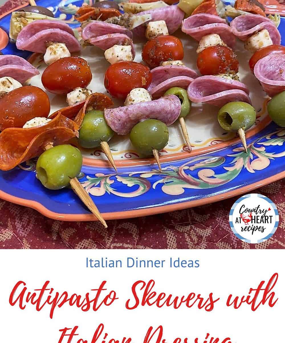 Antipasto Skewers with Italian Dressing - Country at Heart Recipes