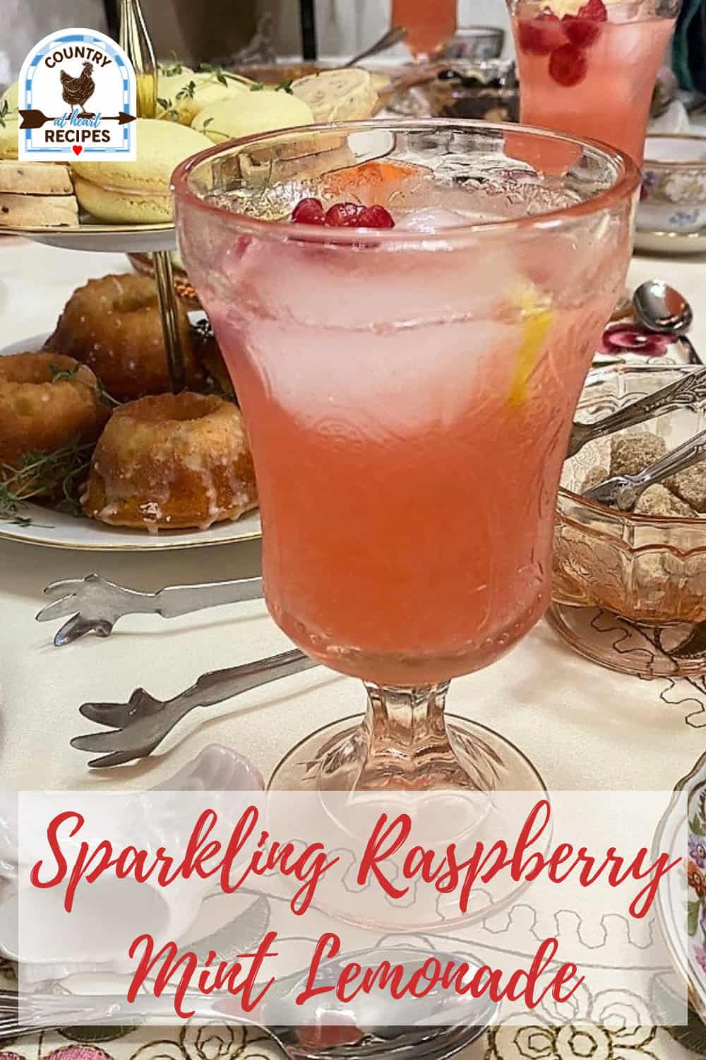 Sparkling Raspberry Mint Lemonade - Country at Heart Recipes