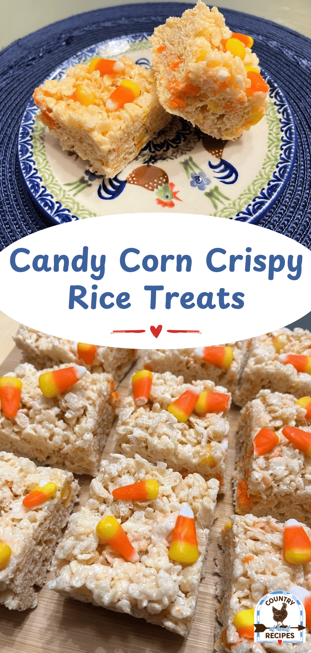 Candy Corn Crispy Rice Treats - Country at Heart Recipes