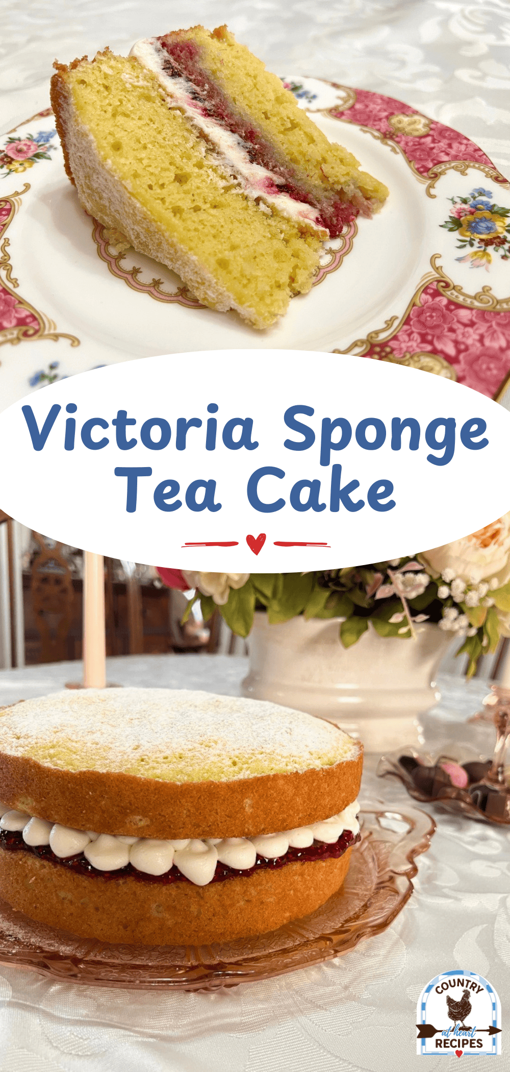 Victoria Sponge Tea Cake - Country at Heart Recipes